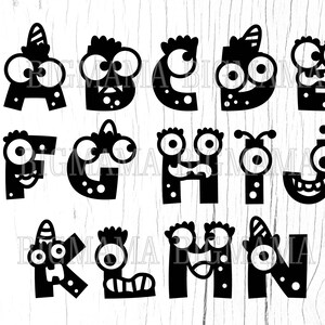 Monster Alphabet Svg,numbers,letters,boy,birthday Boy,bundle,name,png ...