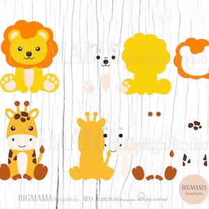 Safari Animals Svg,cut File,bundle,layered,giraffe,tropical Leaves ...