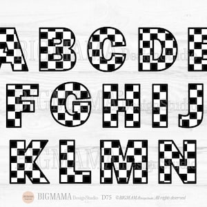Checkered Alphabet Svg,racing,numbers,font,car,boys,race,finish Flags ...
