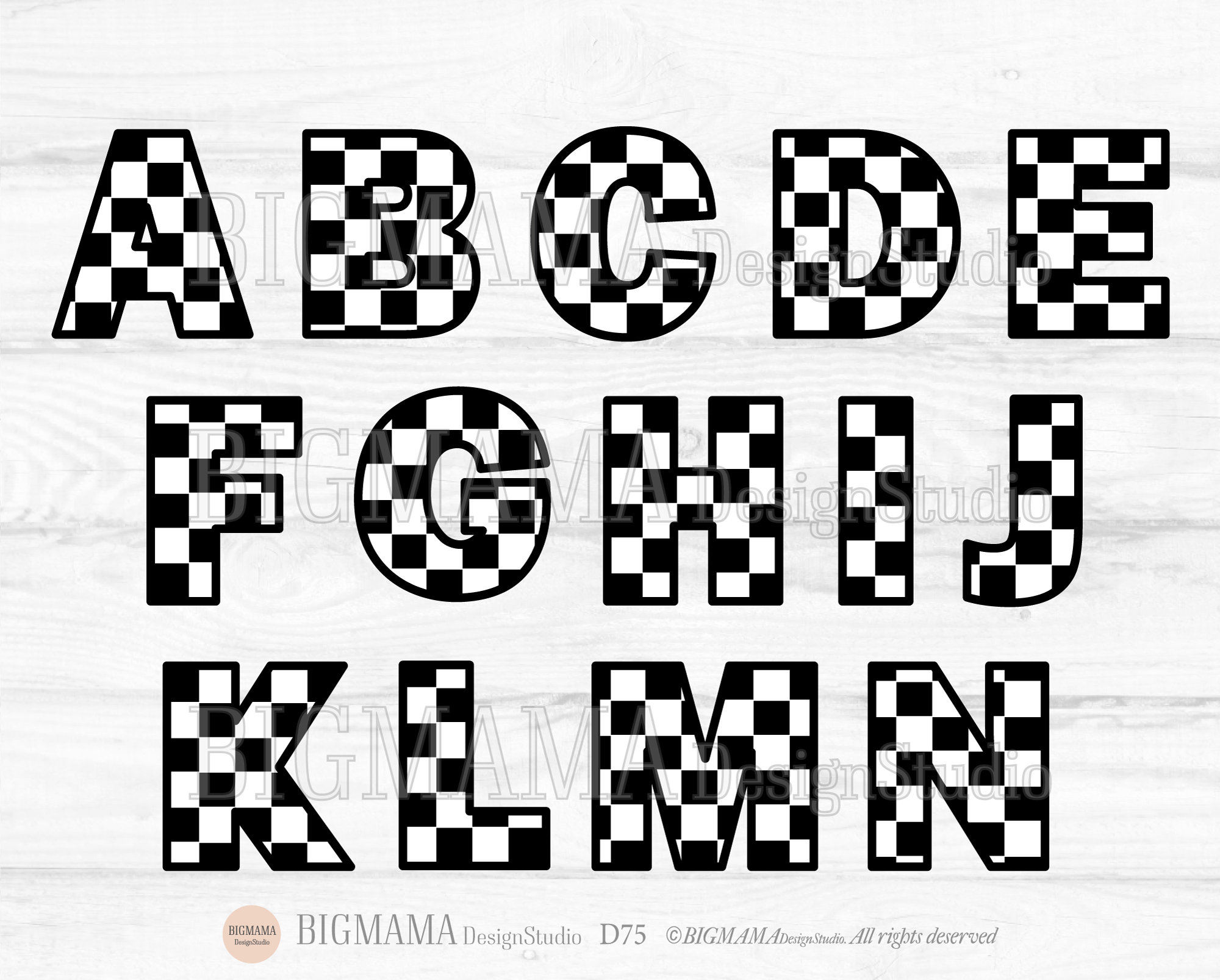 Checkered Alphabet - Etsy
