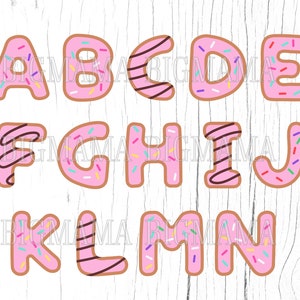 Donut Alphabet Svg,numbers,letters,bundle,sweets,birthday,png,layered ...