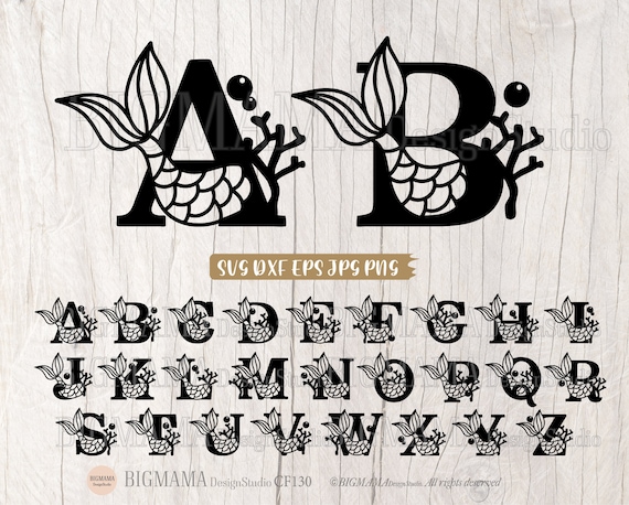 Mermaid Alphabet SVGMermaid Letters SVGAlphabet | Etsy