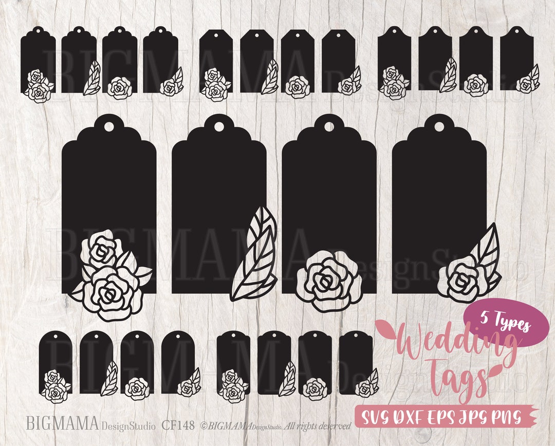Wedding Tag Svg,tags SVG Bundle,floral,tags Template,flower,dxf,label ...
