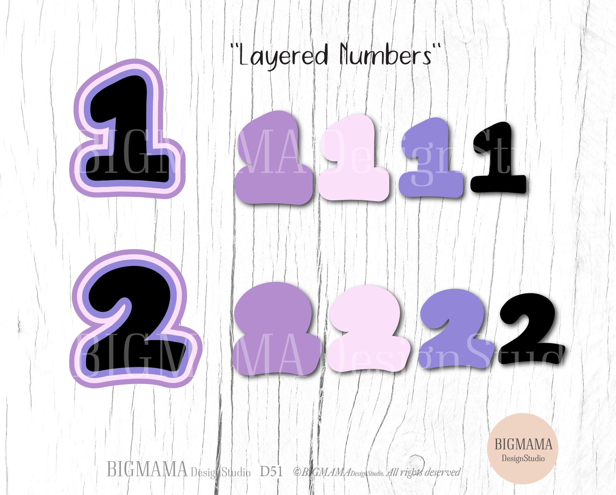 Layered Numbers Svg,happy Birthday Cake Topper,dxf,year Old,kids,girl ...