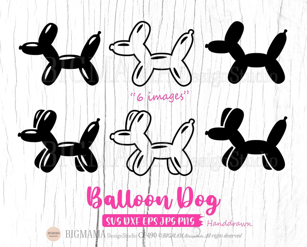 Balloon Dog Svg,balloon Dogs Png,outline,line Art,dxf,clipart,puppy,dog ...