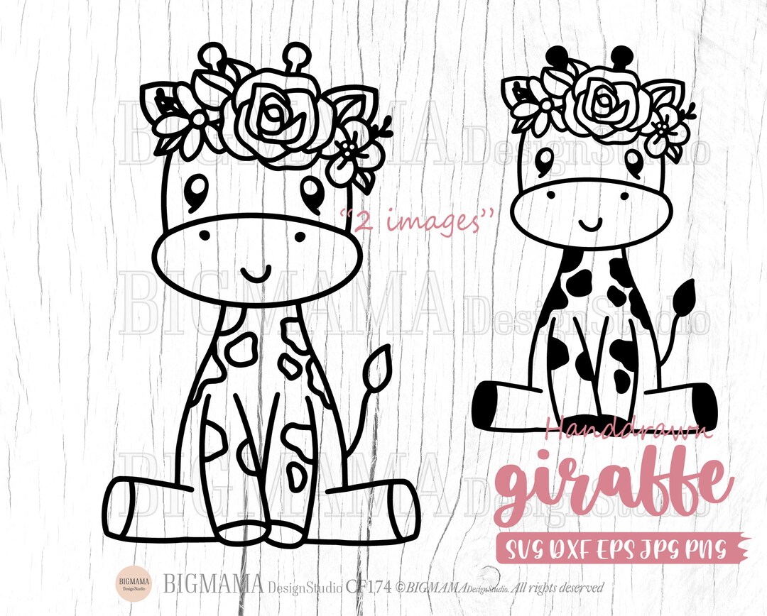 Giraffe Svg,floral,flower Crwon,giraffe With Flower,cut File for Cricut ...