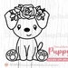 Dog Svg,floral,puppy,flower Crwon,dog With Flower,cut File for Cricut ...