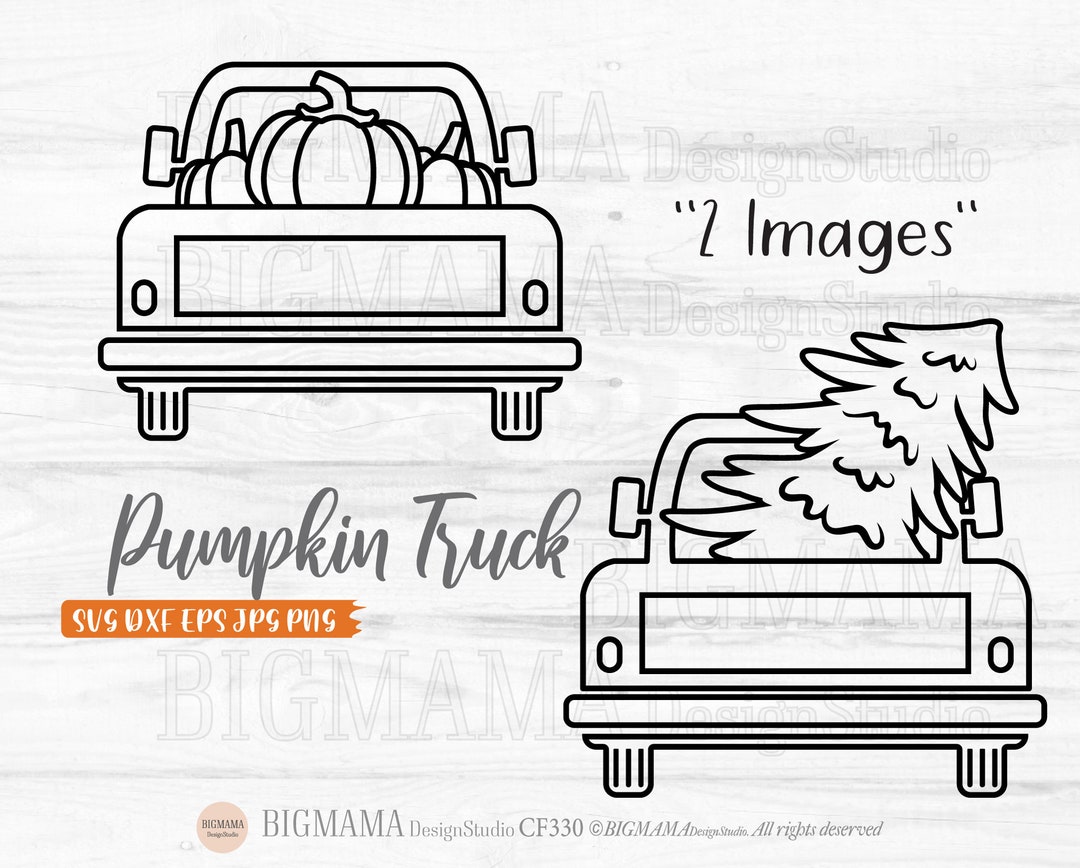 Fall Truck Svg,pumpkin,out Line,stencil,dxf,christmas,cut File,autumn ...
