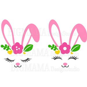 Bunny Face Svg,rabbit Face,easter Bunny,dxf,eps,vector,graphic,cricut ...