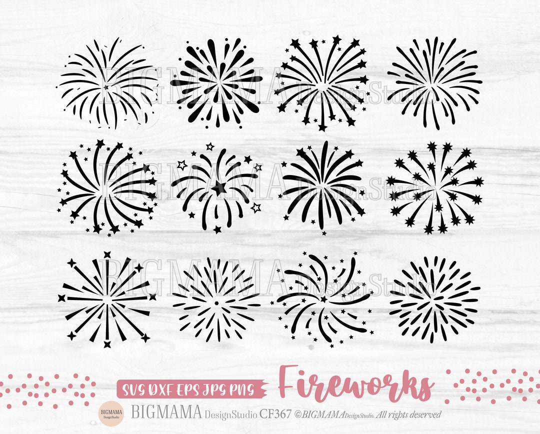 Fireworks Svg Bundle,new Year,party,event,christmas,clipart,outline ...