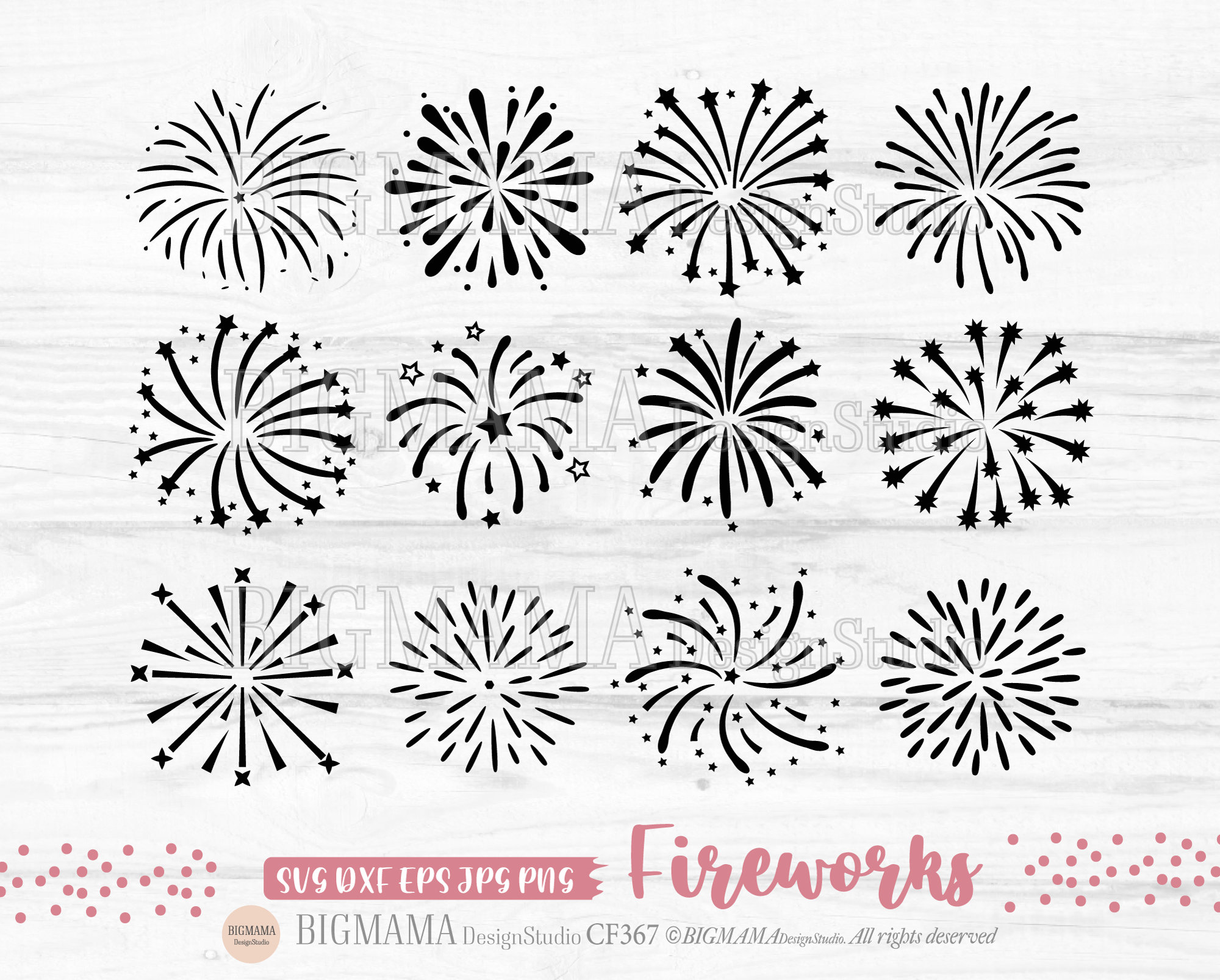 Fireworks Svg Bundle,new Year,party,event,christmas,clipart,outline ...