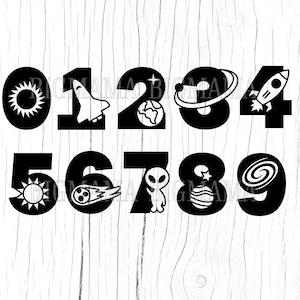 Space Alphabet Svg,numbers,letters,spaceship,astronaut,solar System ...