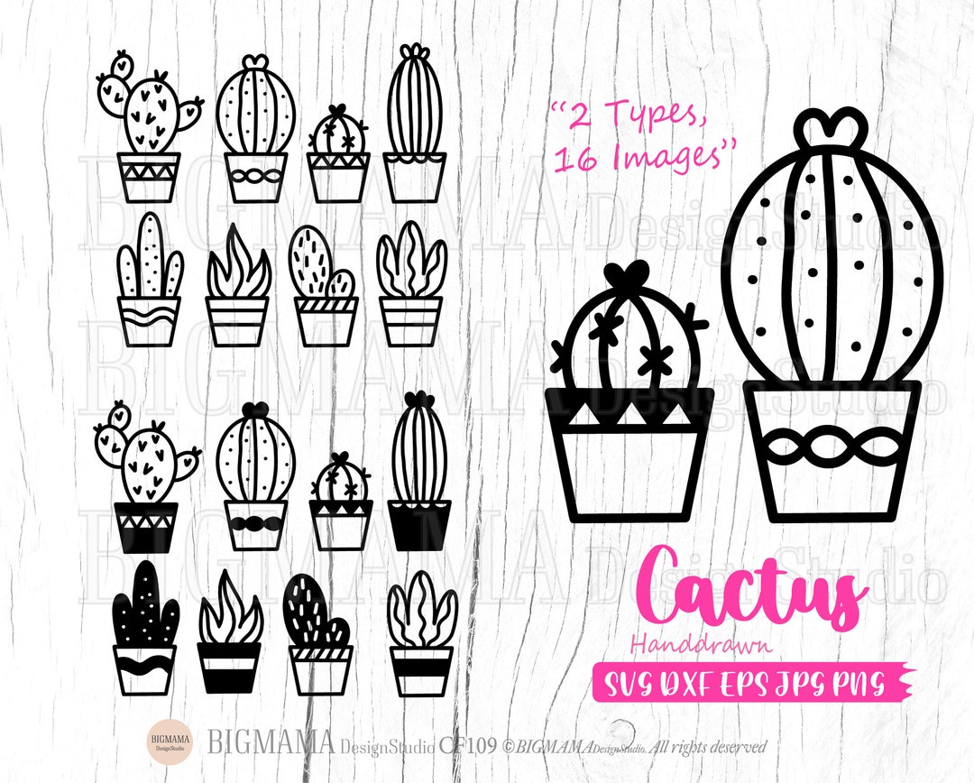 Cactus Svg Outline ,cactus Hand Svg,cactus Svg Files,cactus Svg Bundle ...