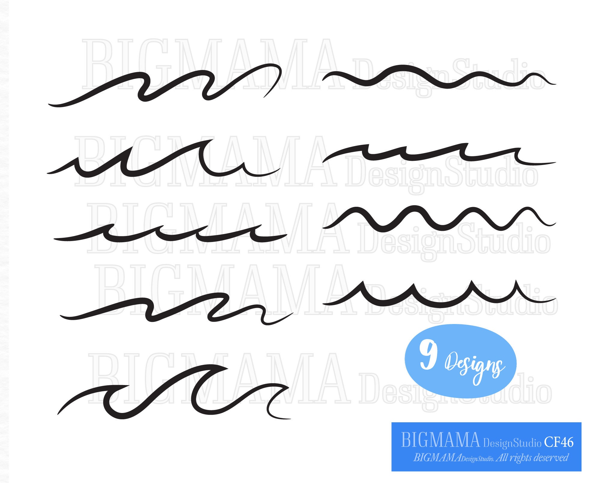 Ocean Wave Svg,beach,summer Waves,dxf,sea,surf,wave Line,ocean Wave ...
