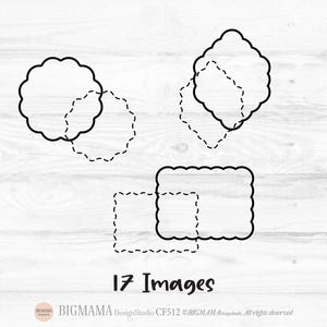 Wavy Frame Svg,wavy Border,wavy Banner,dotted Line,scalloped,outline ...