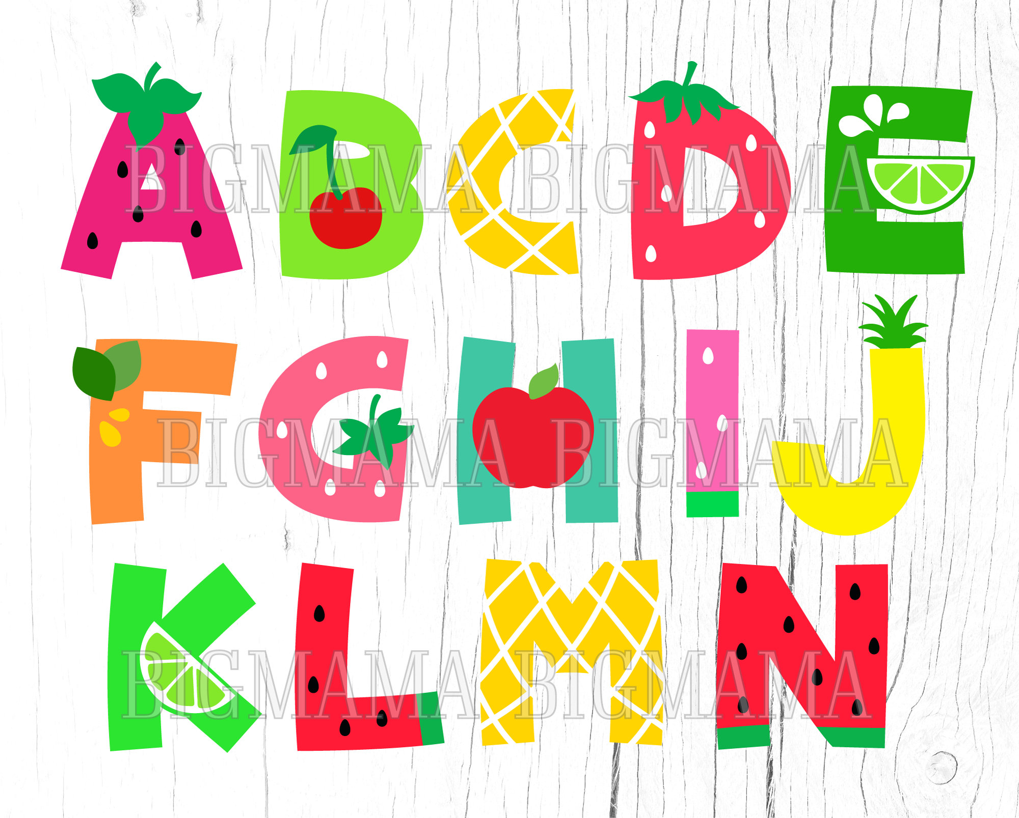 Fruit Alphabet - Etsy