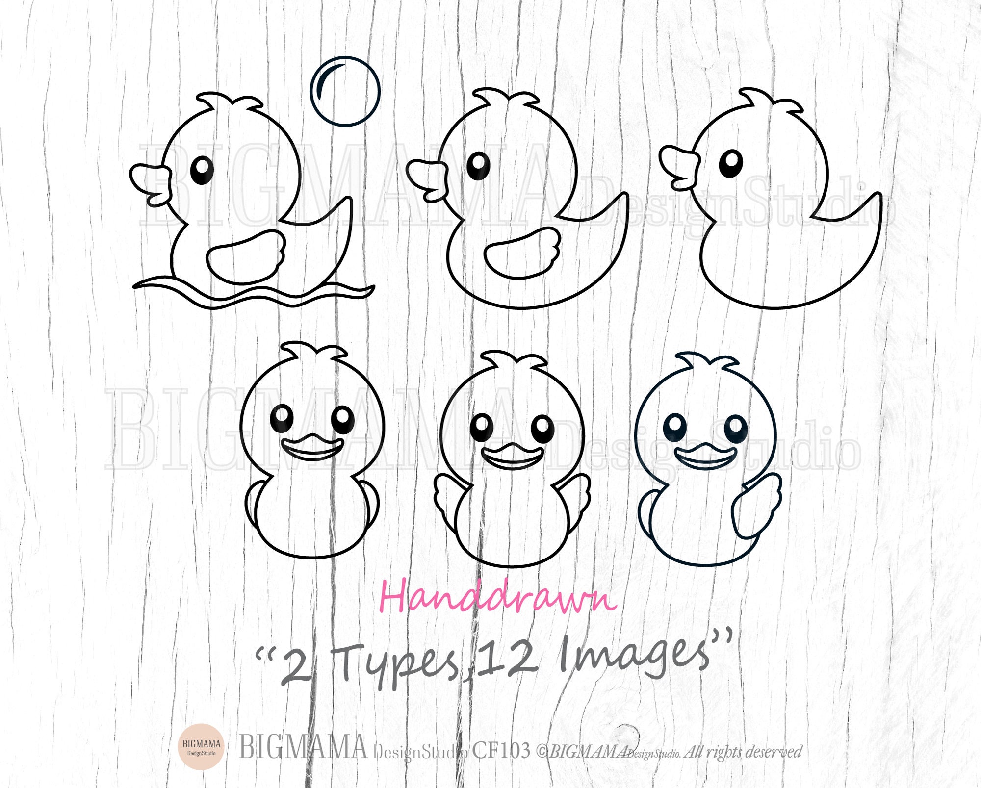 Duck Svgbaby Duckdxfhanddrawnduck Cut Filepngcut - Etsy