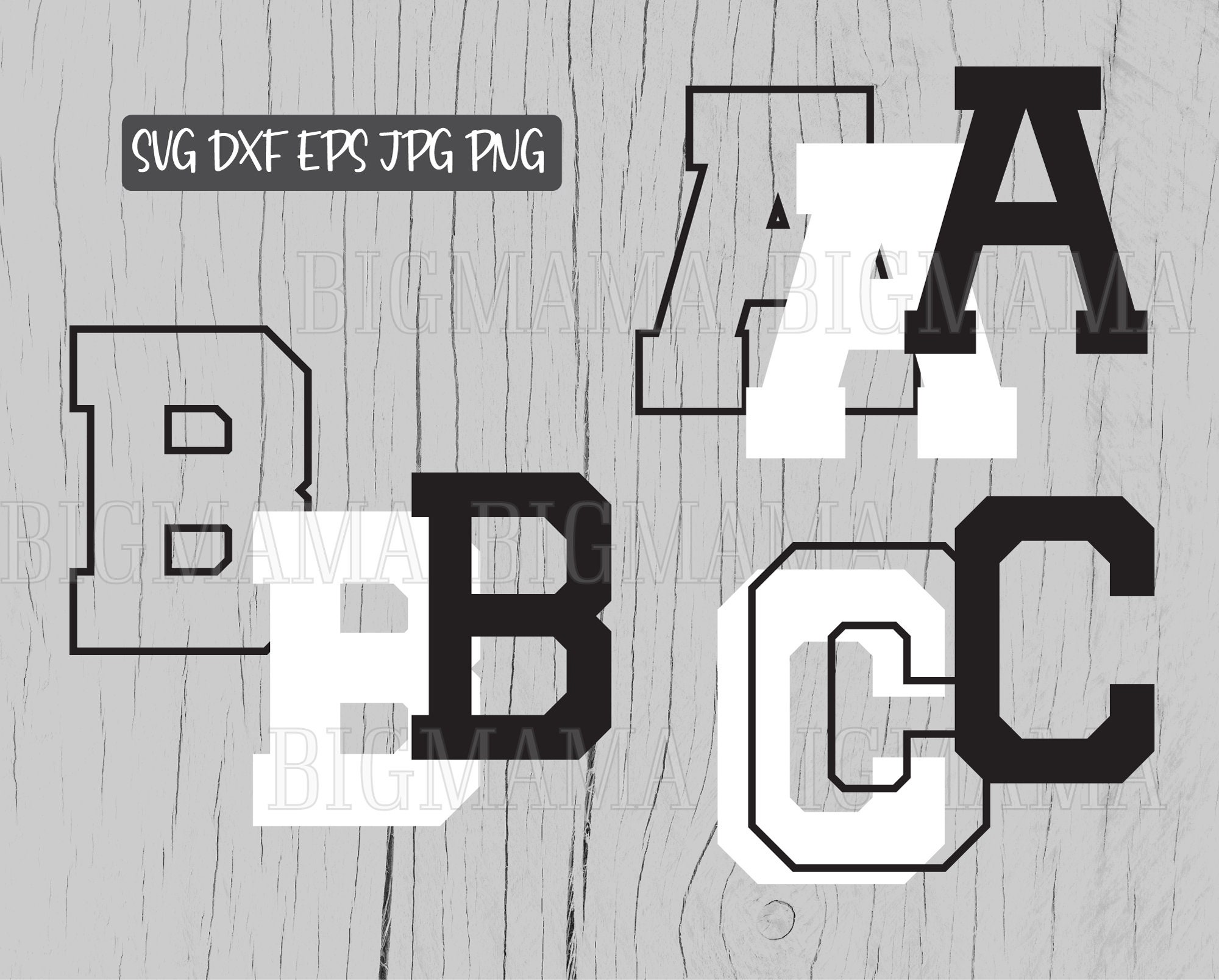 Varsity Font Svgbaseball Lettersvarsity Alphabet - Etsy