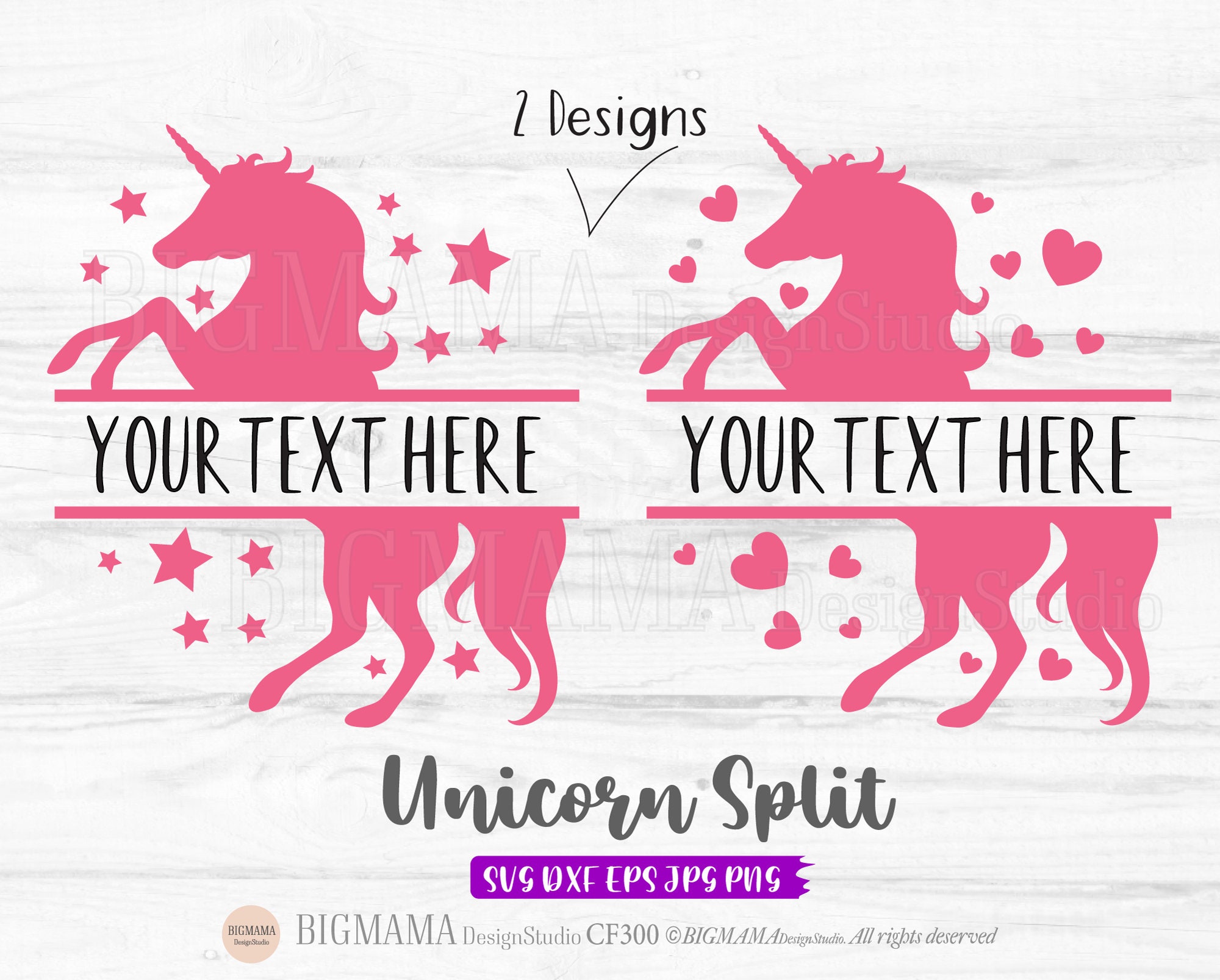 Unicorn Split Svgmonogramnameunicorn Silhouette Svg For Etsy