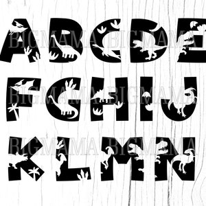 Dinosaur Alphabet Svg,numbers,letters,animal,jurassic Park,bundle ...