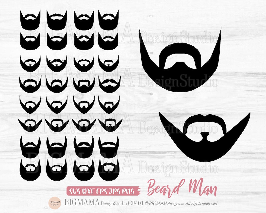 Beard Bundle Svg,beard Man Svg,png,sunglasses,beards,man's Face,dxf,cut ...