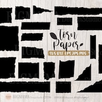 Digital Torn Edge, Torn Paper Border SVG, Ripped Paper Clip Art, Torn ...