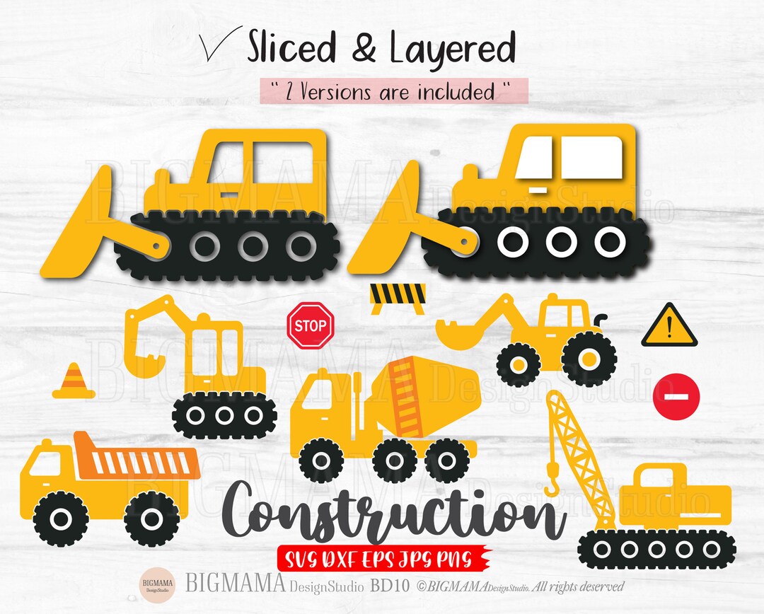 Construction Bundle Svg,dump Truck,vehicle,digger,birthday Boy,car,dxf ...