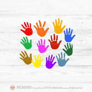 Hand Print Svg,dxf,hand Prints,hand Print Png,cut File,bundle,kids ...