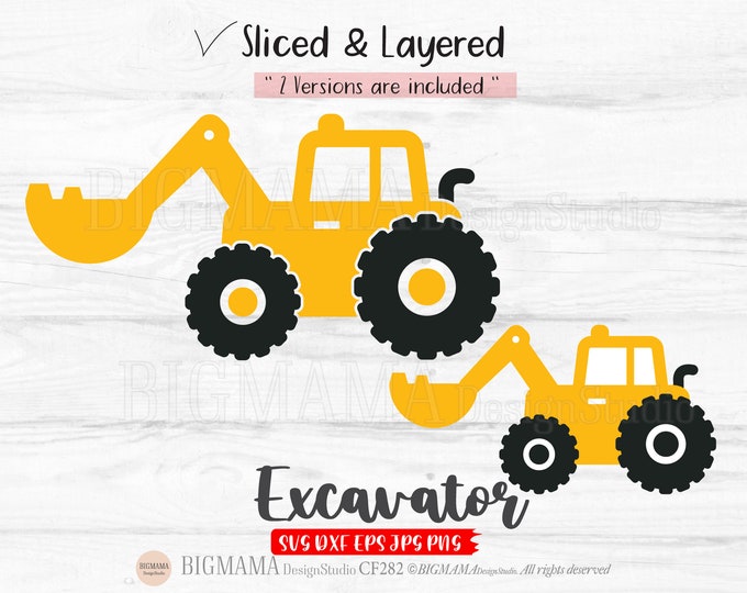 Excavator - Instant Digital Download - Svg, Png, Dxf, and Eps Files ...