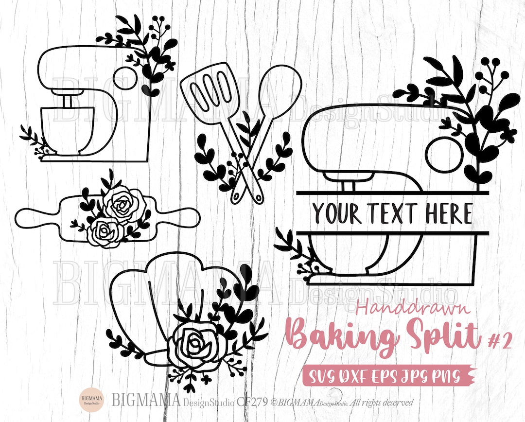 Baking Split Frame Svg,bakery,kitchen Monogram,sign,cooking Svg Bundle ...