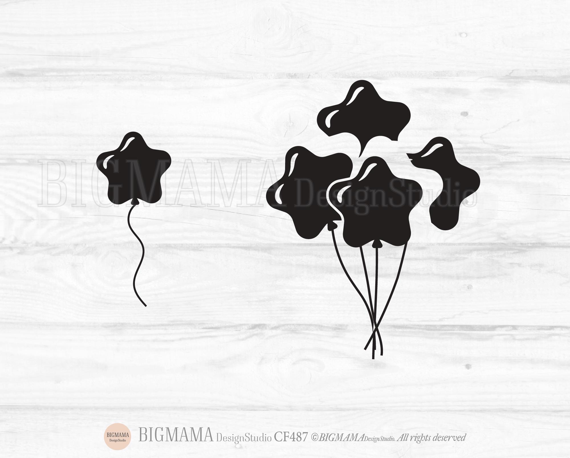 Star Balloon Svg,stars,balloon Cut File,party,birthday,outline,balloon ...