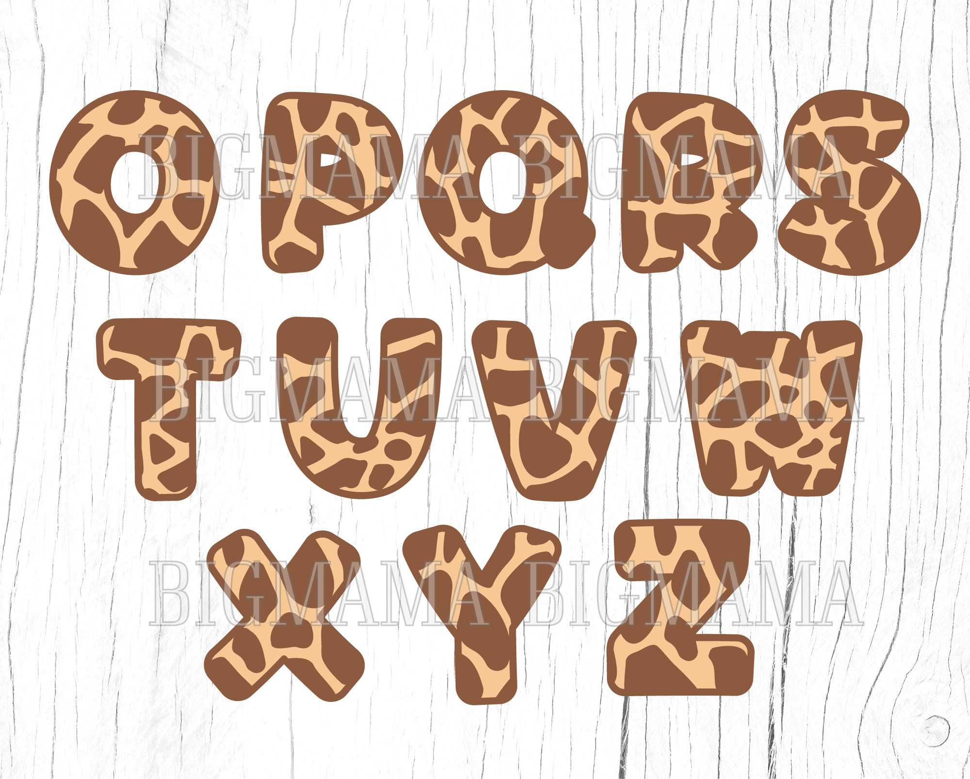Giraffe Alphabet Svgsafarinumberslettersbundleanimal - Etsy