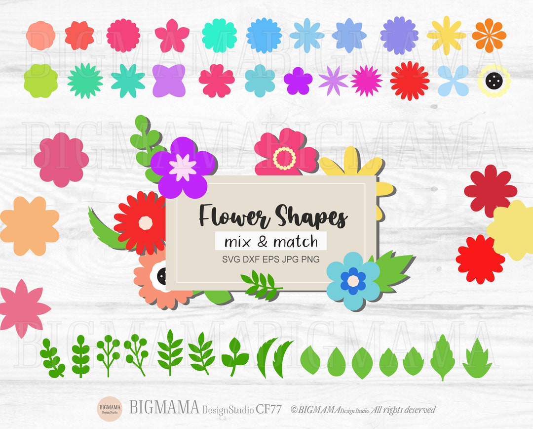 Flower Shape Svg,floral,flower Elements Svg,flower Svg Cutting File ...