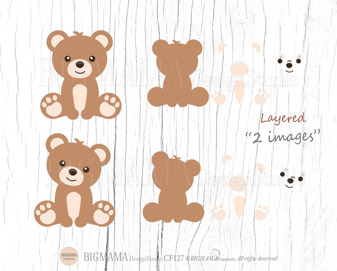 Oso de peluche SVG Cricut, Oso bebé svg, Animales del bosque, En capas ...