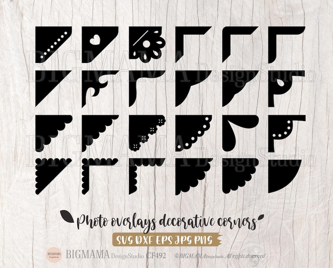 Photo Overlays Decorative Corners Bundle Svg,photo Frame,border,corner ...
