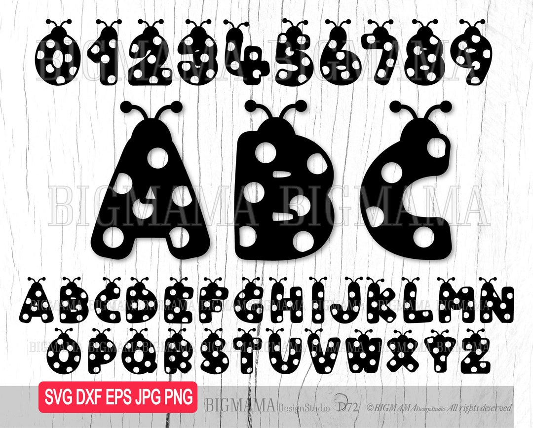 Ladybug Alphabet Svg,dxf,letters,font,numbers,birthday,cut File,bundle ...