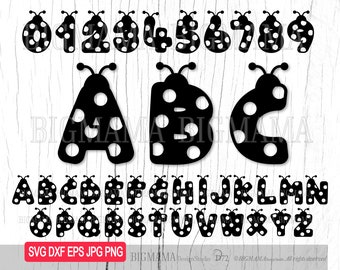 Ladybug Alphabet SVG DXF Letters Font Numbers Birthday Cut File Bundle ...