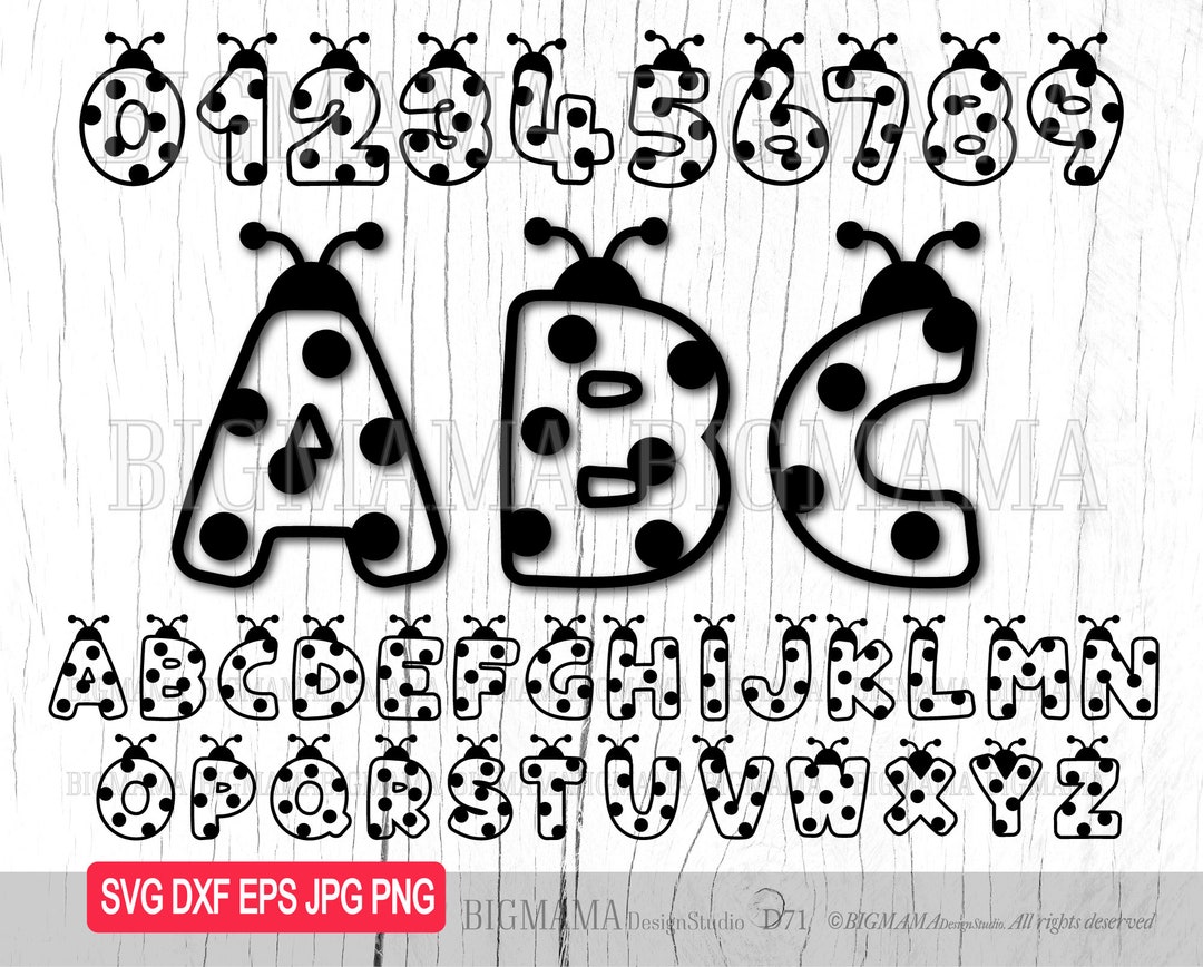 Ladybug Alphabet Svg,dxf,letters,font,numbers,birthday,cut File,bundle ...