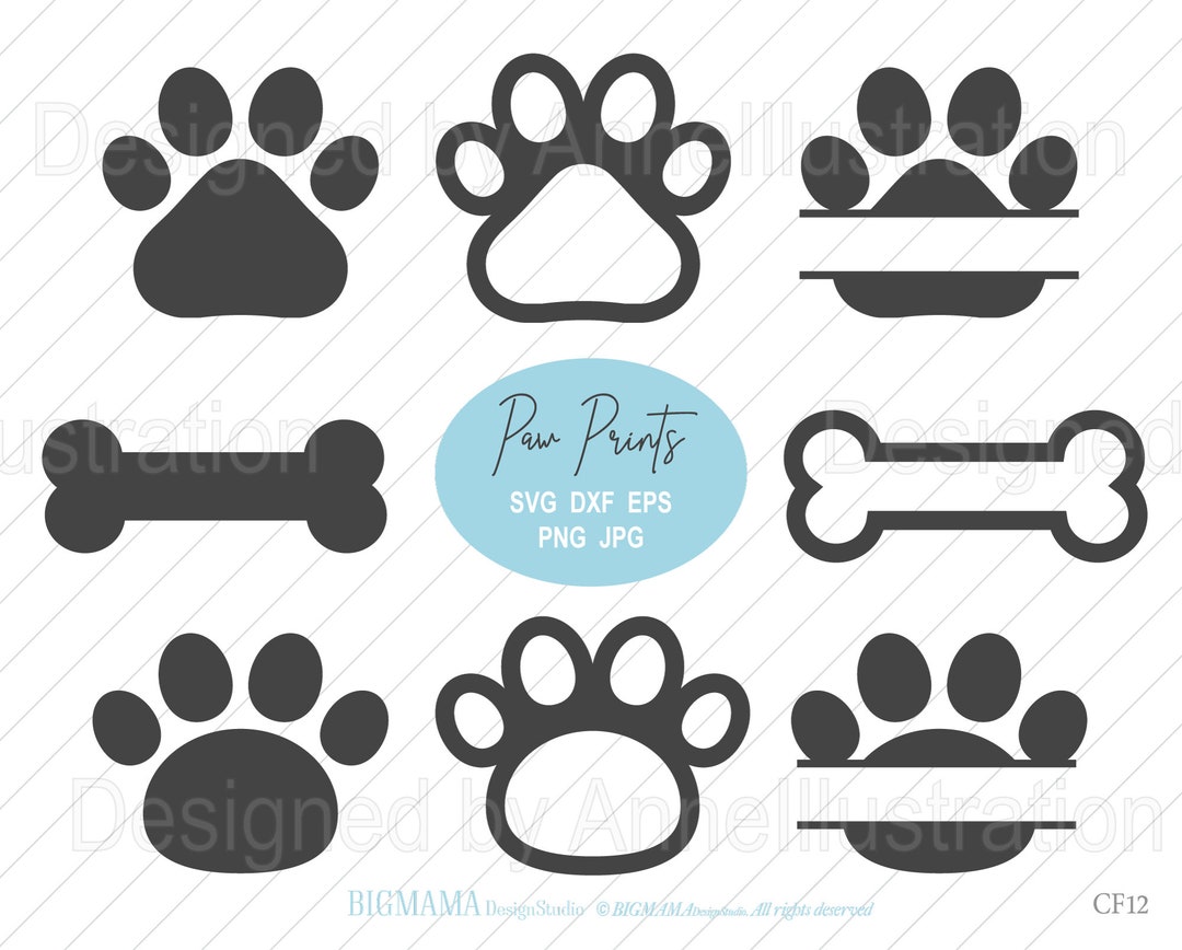 Paw Prints Svg,dog Paw,cat Paw,pet,bear Paw,animal,silhouette,png,dxf ...