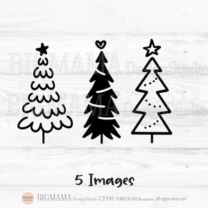 Christmas Tree Svg,pine Tree,christmas Svg Bundle,hand Drawn,xmas,dxf ...