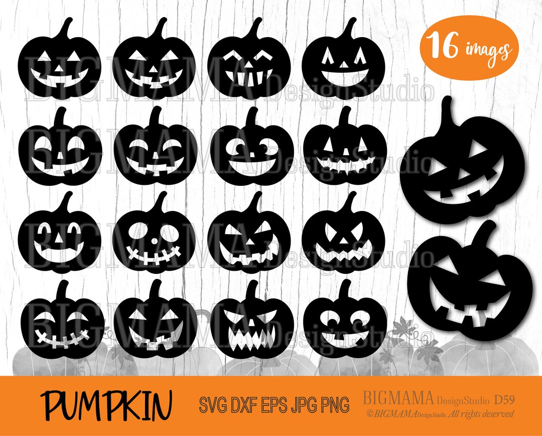 Halloween Pumpkin Svg,pumpkin Face,carving,jack O Lantern,dxf,png,cut ...