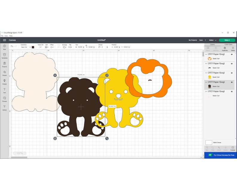Baby Lion Svg,paper,vinyl,cricut,cut File,layered,dxf,lion Svg File ...