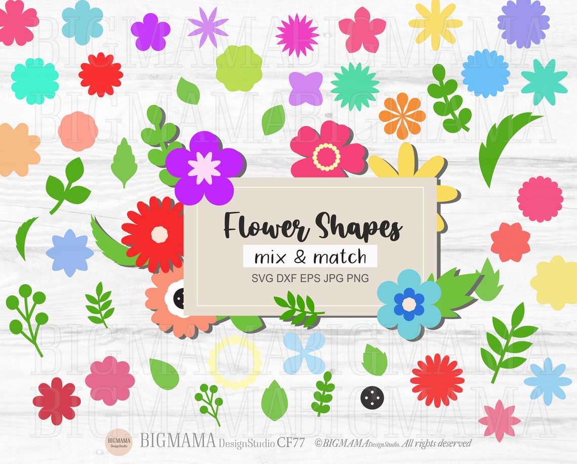 Flower Shape Svgfloralflower Elements Svgflower Svg Cutting - Etsy