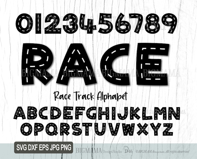 Race Track Alphabet Svg,road Numbers,letters,road Bundle,birthday,car ...