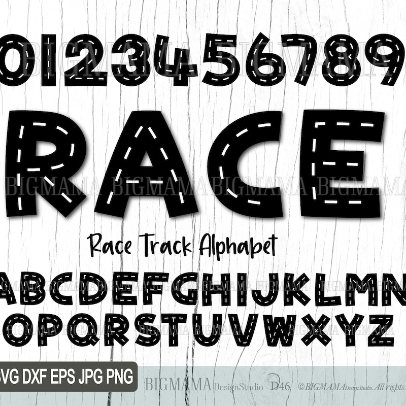 Race Car Font Alphabet - Etsy