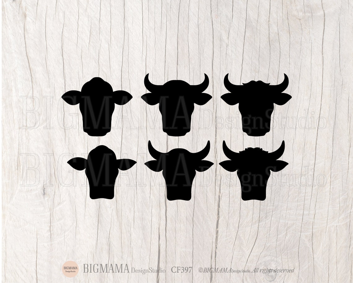 Cow Head Svg,dxf,bull Head,cow Horn,cut File,cow Face,cow Shape,cattle ...