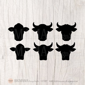 Cow Head Svg,dxf,bull Head,cow Horn,cut File,cow Face,cow Shape,cattle ...