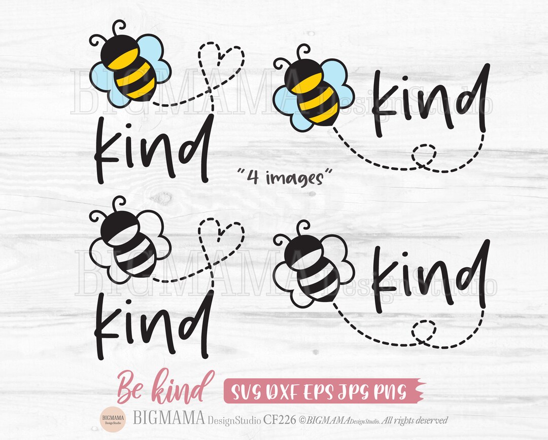Bee Kind Svg,be Kind,bumblebee,bee With Heart,honeybee,clipart,layered ...