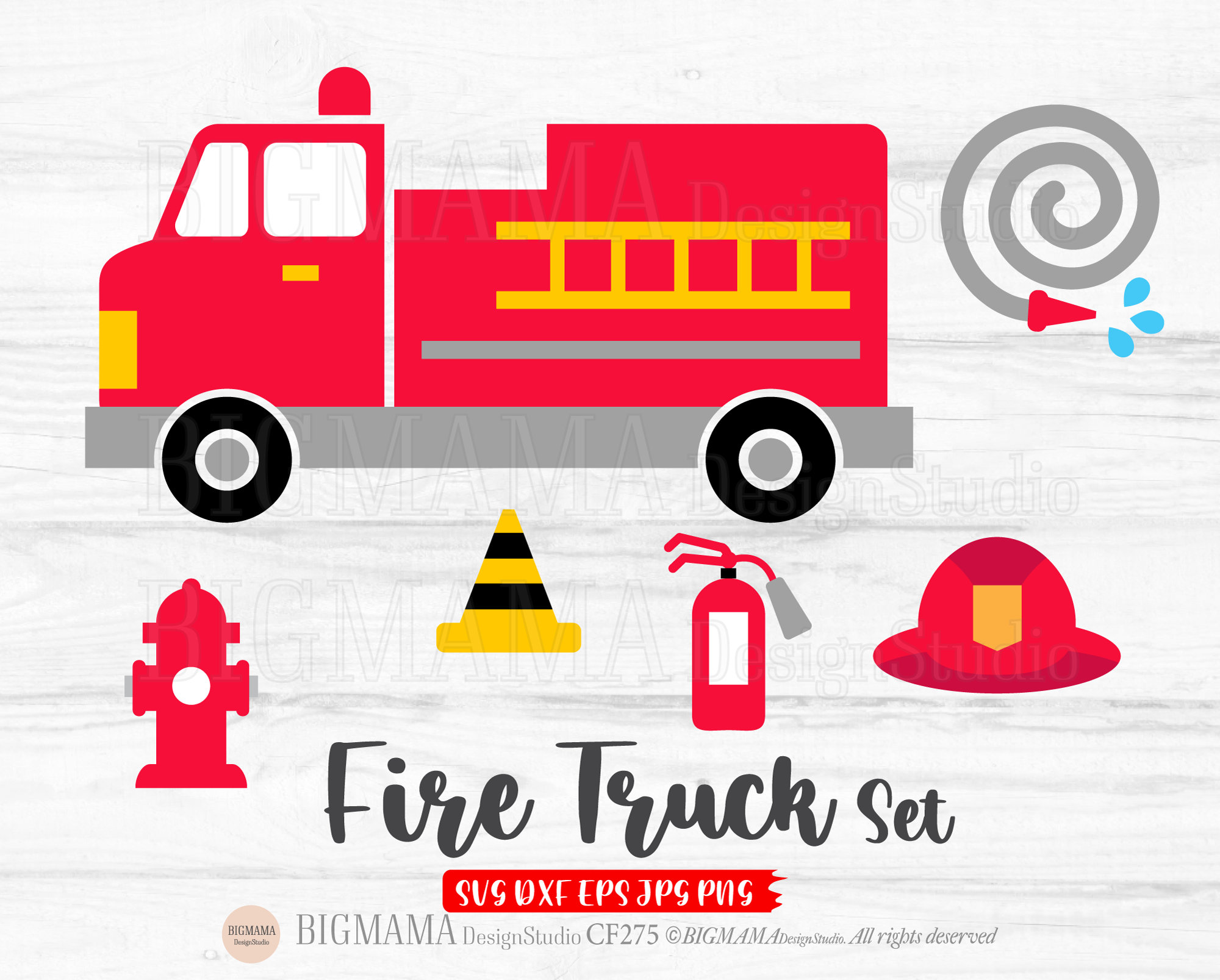 Simple Fire Truck Svgfire Engine Bundlevinyltshirtbirthday - Etsy