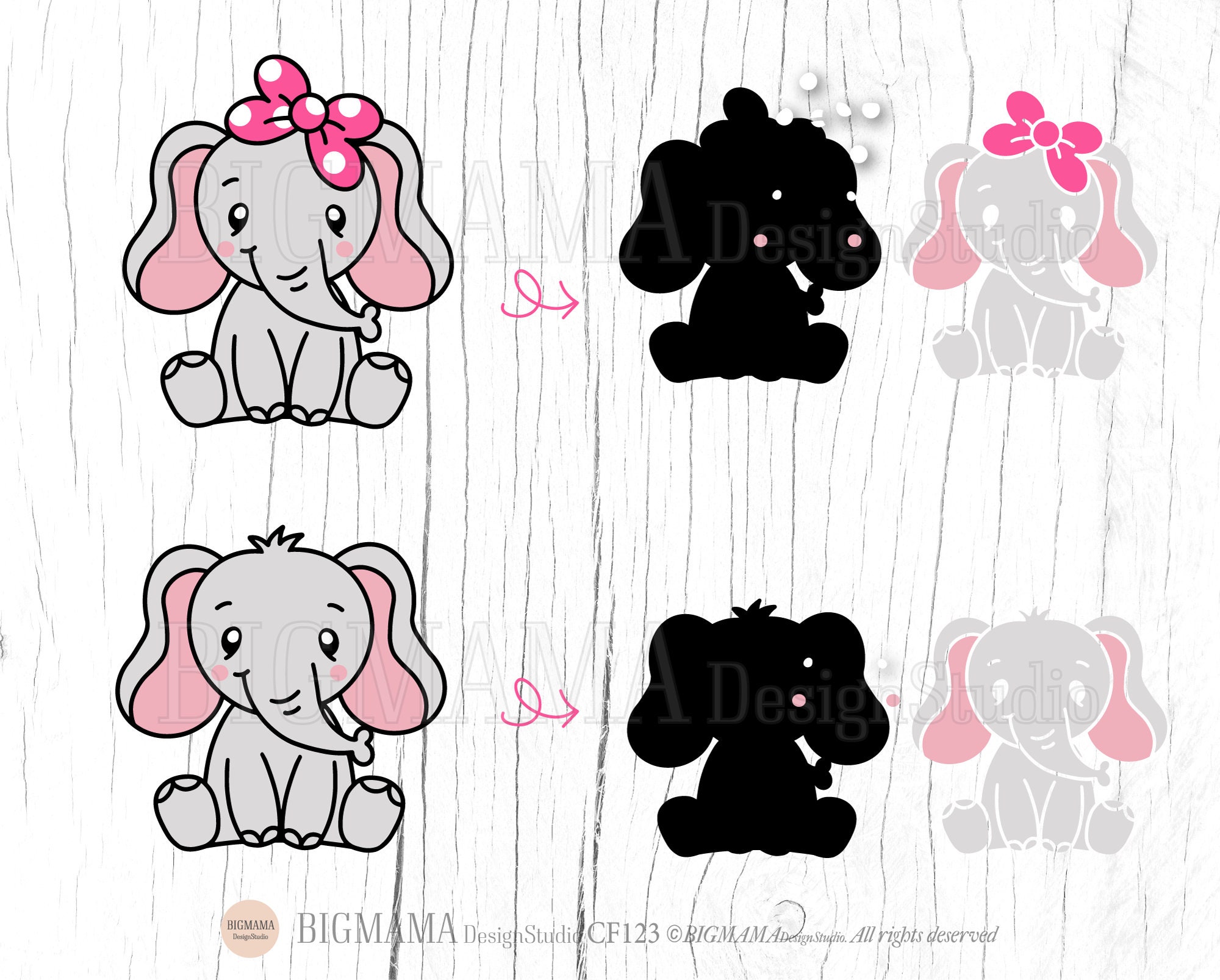 Baby Girl Elephant Svgelephant Svg Fileelephant Svg Cut | Etsy